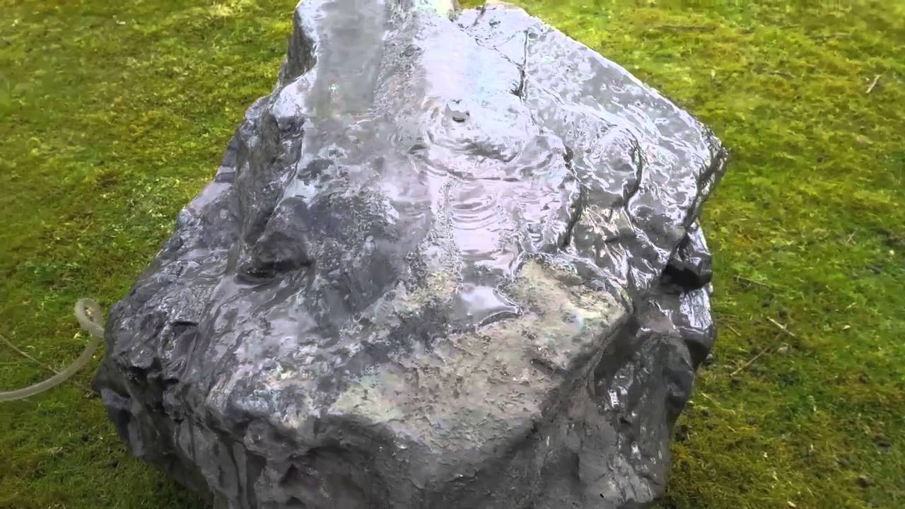 Lightweight artificial rock trickle water feature - YouTube