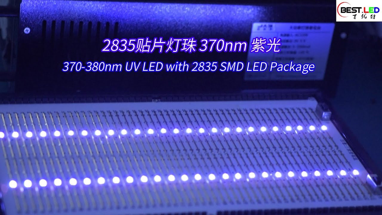 370-380nm UV LED with 2835 SMD LED Package - YouTube