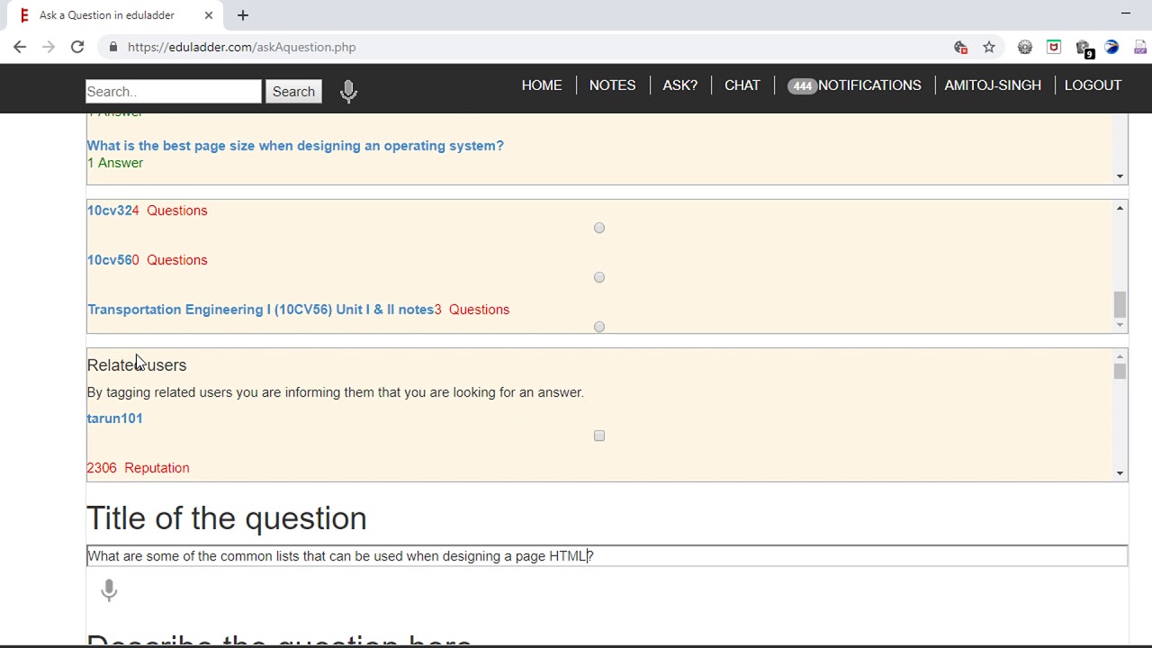 How to ask a question on eduladder? - YouTube