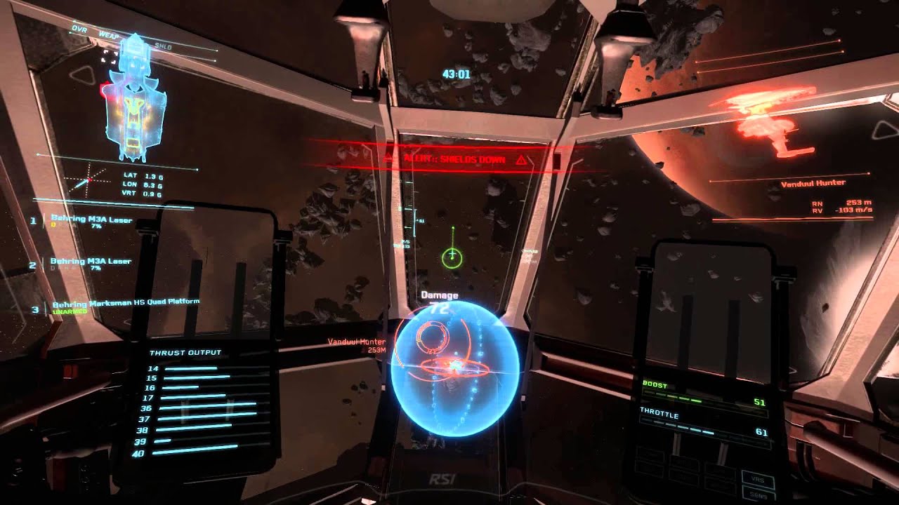 Arena Commander - 5v1, fighting in asteroid field, no wingmen, stock ...