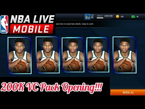 200K VC Pack Opening!!! | NBA Live Mobile - YouTube