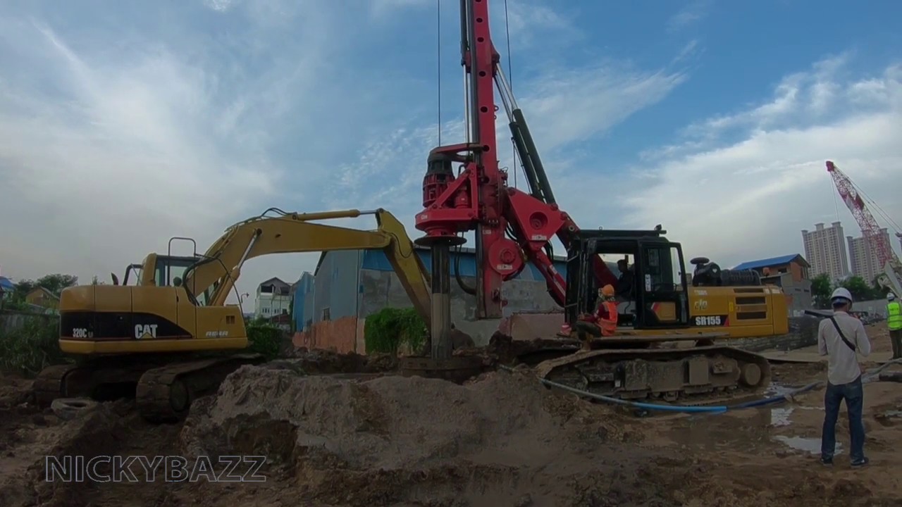 Unbox New machine SANY SR155 PILE DRILLING RIG At Work Side - YouTube