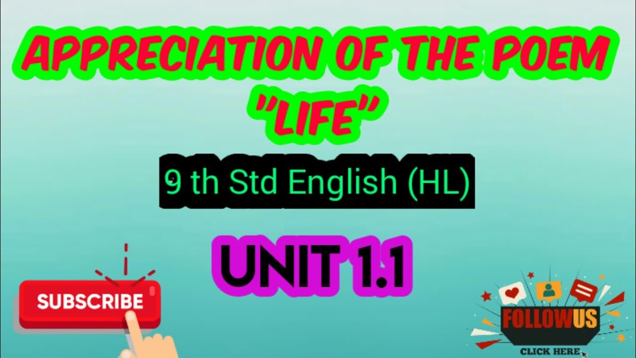 Appreciation of the Poem "Life" |9th Class English (HL)| SSC board ...
