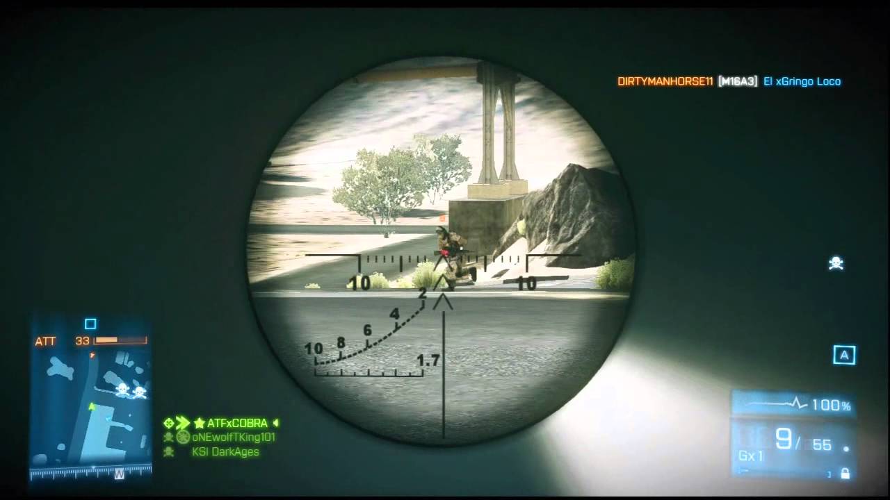 Battlefield 3: QBU-88 Sniper rifle Review B2K - YouTube