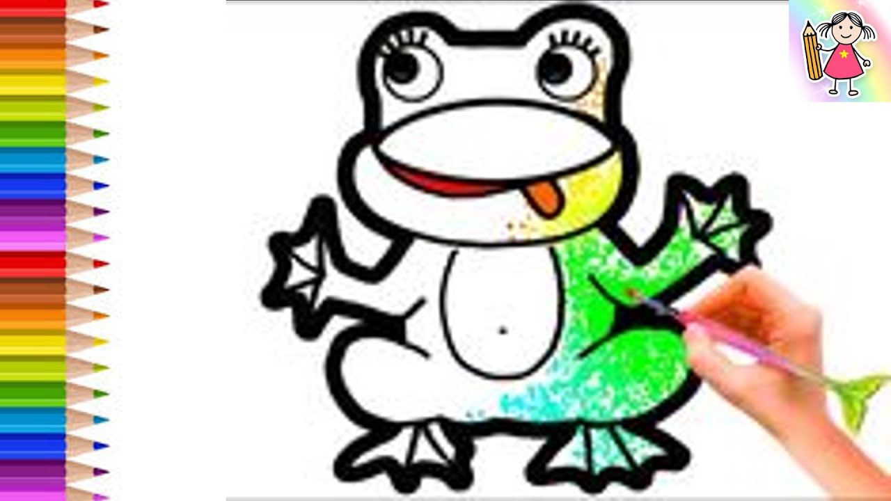 Bolalar uchun qurbaqa rasmini chizish |Drawing a picture of a frog for ...