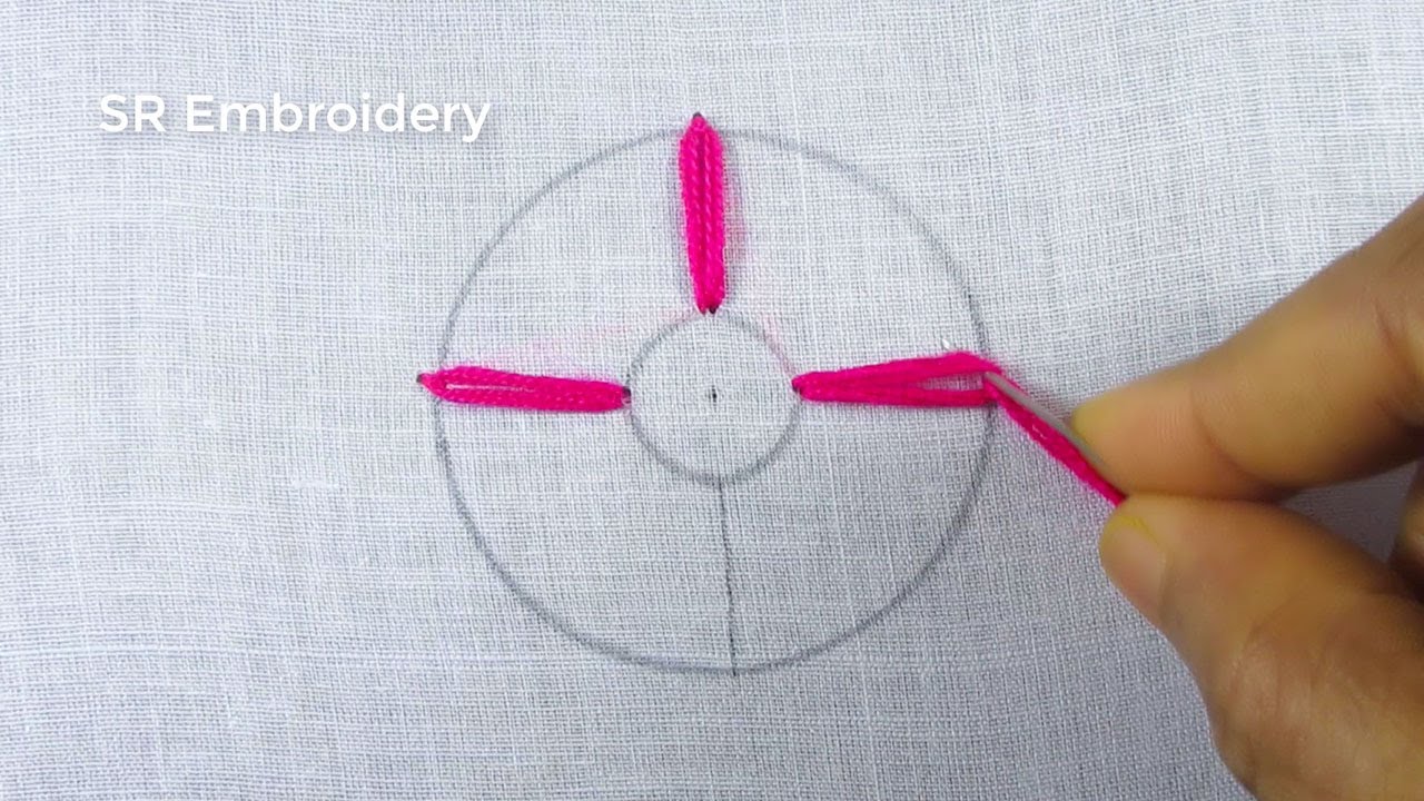 Hand Embroidery Latest Circle Design, Easy Flower Embroidery Trick ...