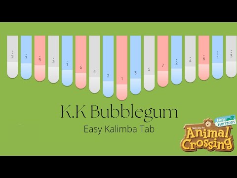 K.K Bubblegum - Animal Crossing | Easy Kalimba Tab | Keylimba - YouTube