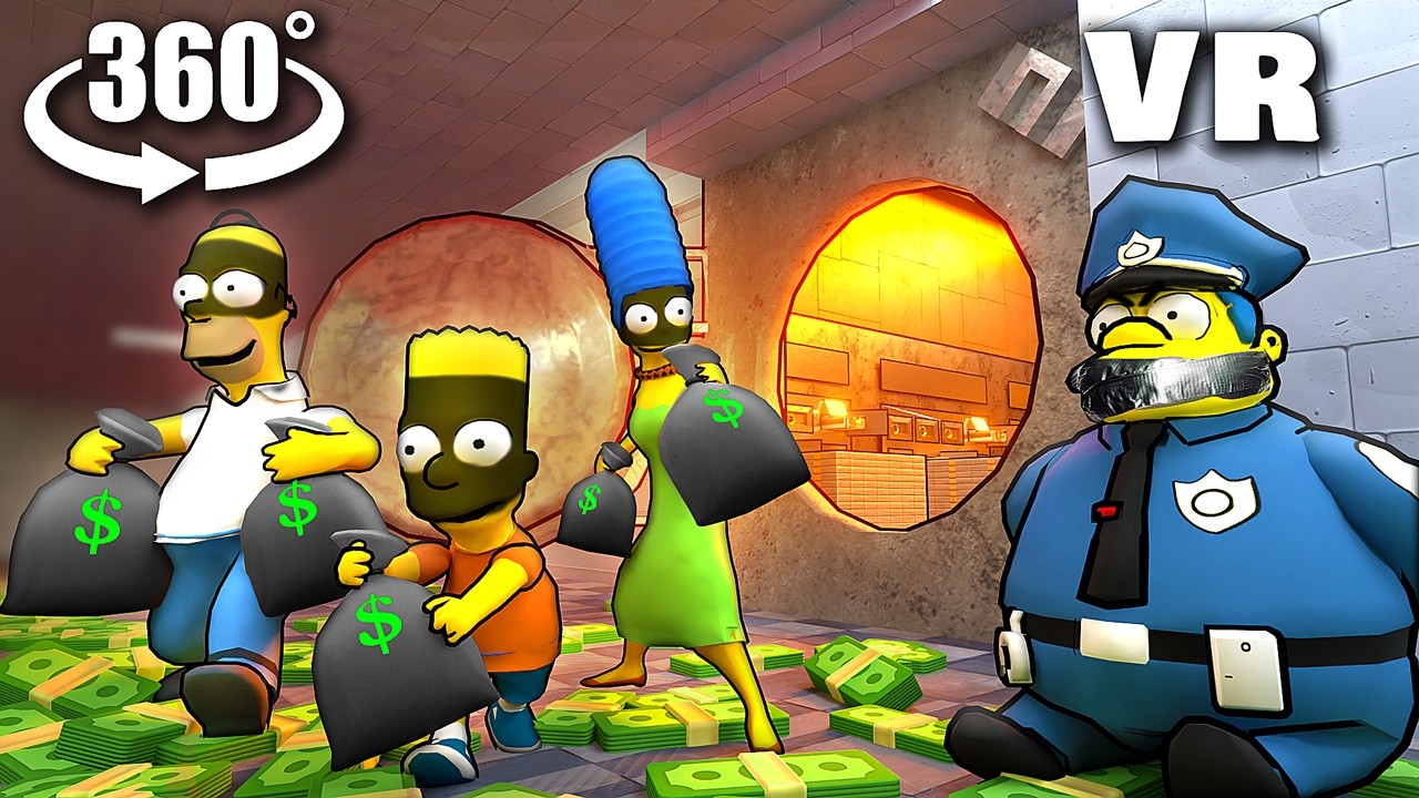 VR 360° The SIMPSONS BANK ROBBERY - YouTube
