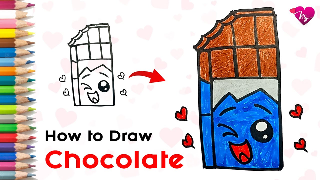 Easy Drawing! How to draw 🍫 Yummy CHOCOLATE 🍫 drawing and coloring step ...