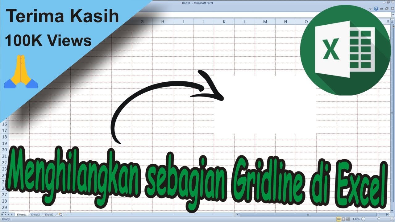Cara Menghilangkan Sebagian Garis Cell atau Gridlines di Excel - YouTube