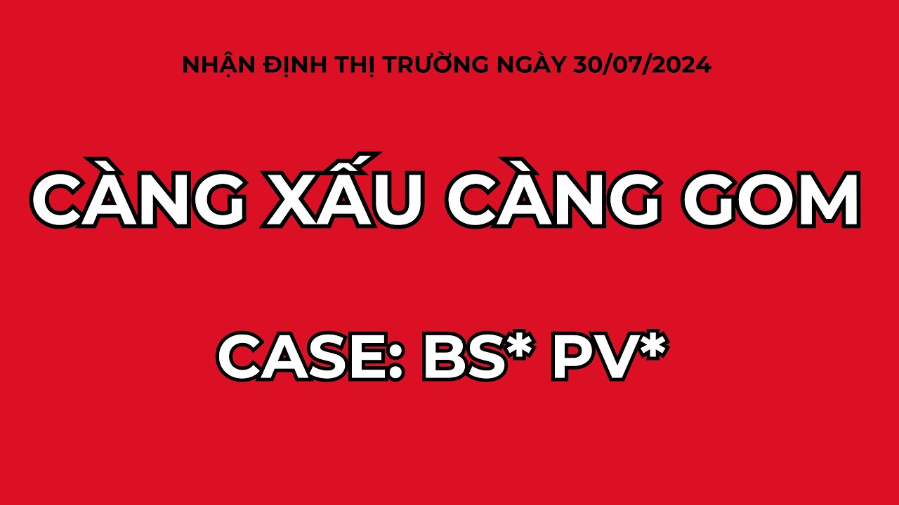 Nhận định thị trường ngày 30/07/2024 | Càng xấu càng gom - Case: BS* PV* - YouTube