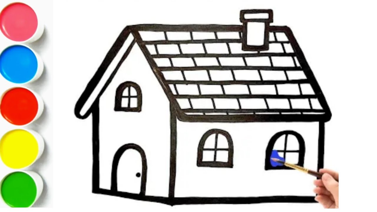 House Drawing How to draw a house easy step by step Ghar drawing ...