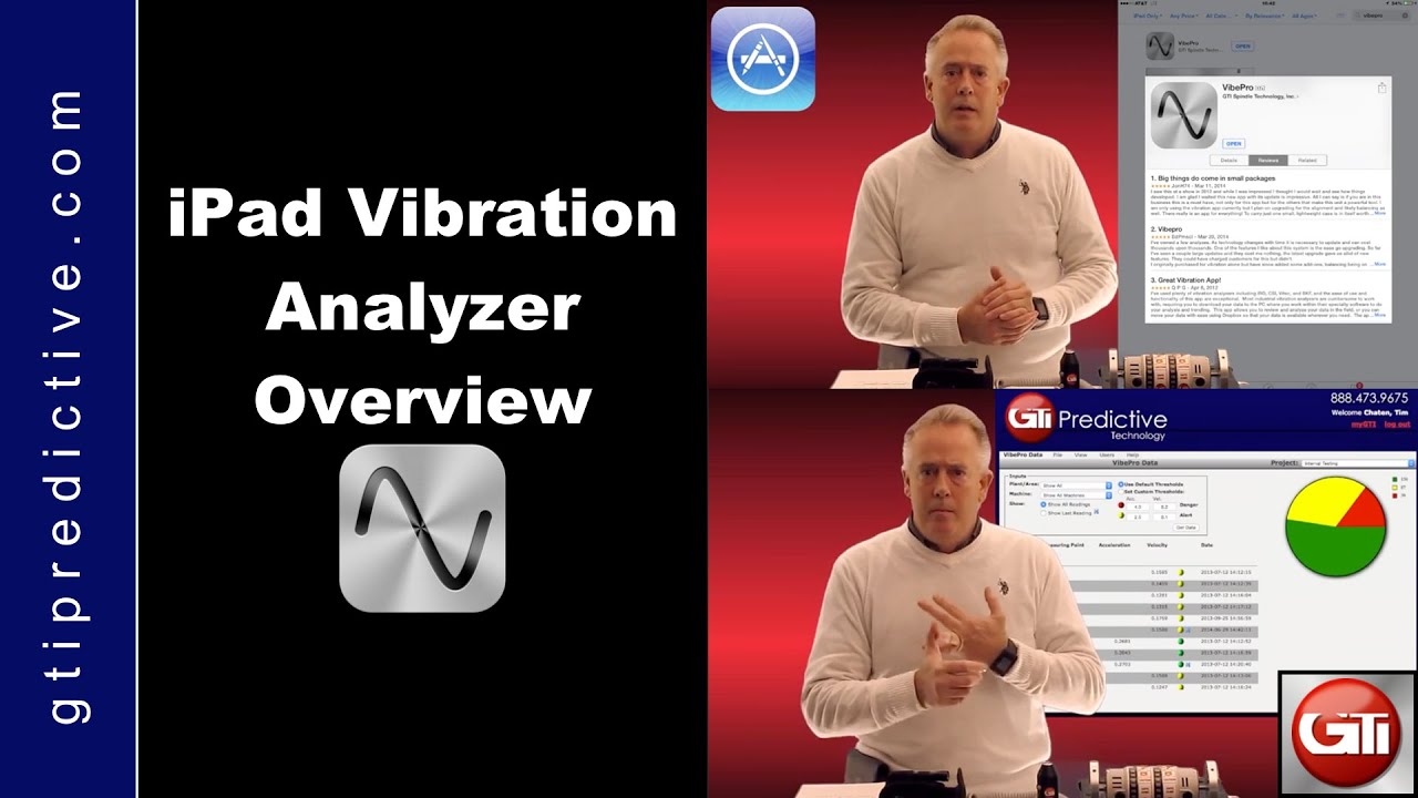 iPad Vibration Analyzer: Wireless Accelerometer, VibePro 7, and Web App by GTI Predictive ...