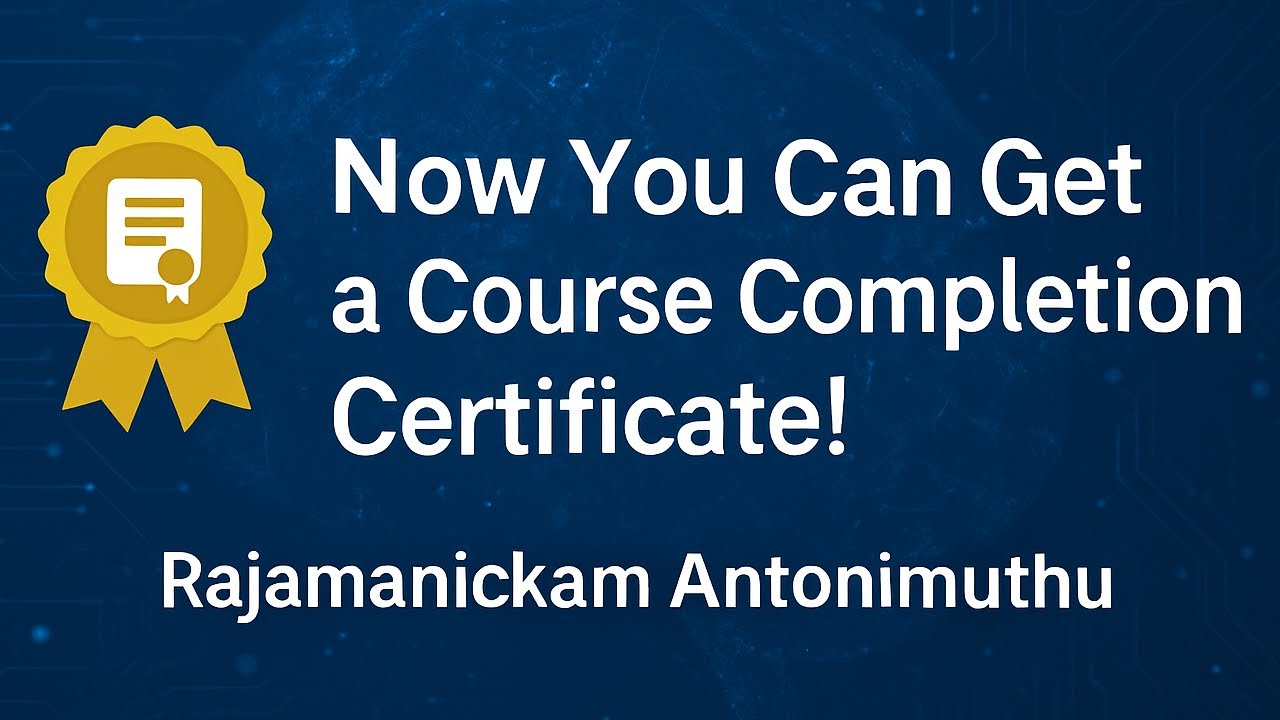 Now you can get Course Completion Certificate for my AI Course - YouTube