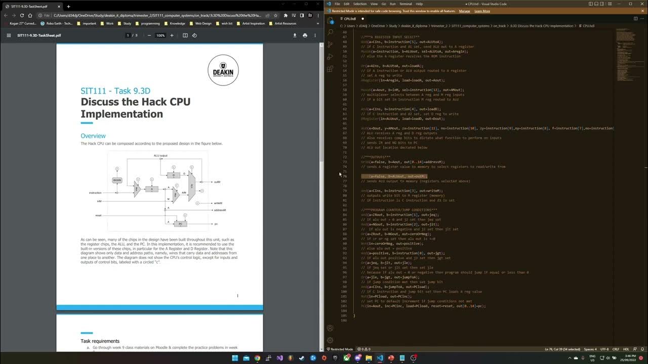 Discussing Hack CPU HDL implementation - YouTube