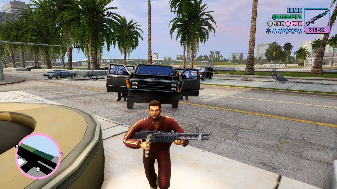 GTA Vice City M60 Machine Gun Rampage + 6 Star Wanted Level Escape ...