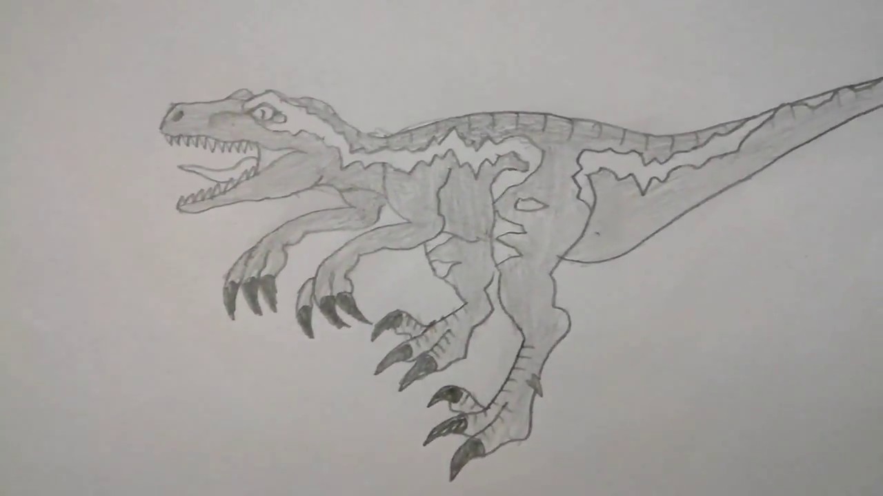 How to draw Blue Raptor Dinosaur... Jurassic World - YouTube