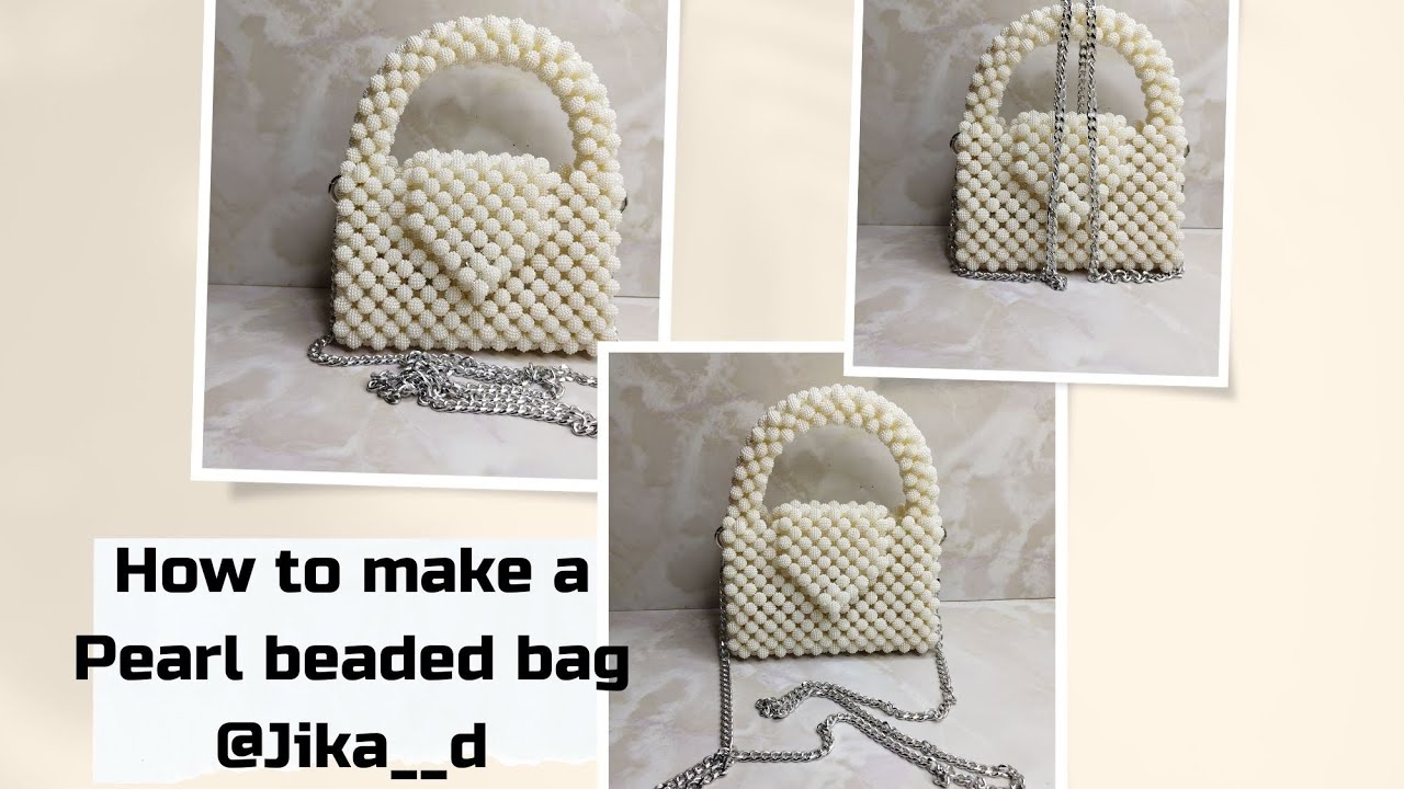 DIY BEADED BAG/ HOW TO MAKE WHITE BLACKBERRY BEADED BAG/ BEGINNER ...