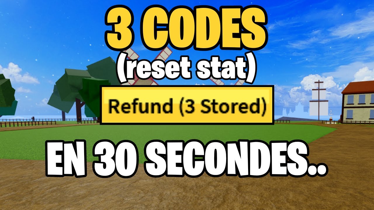 TOUS LES CODES RESET STAT EN 30 SECONDES.. (Blox Fruits) - YouTube