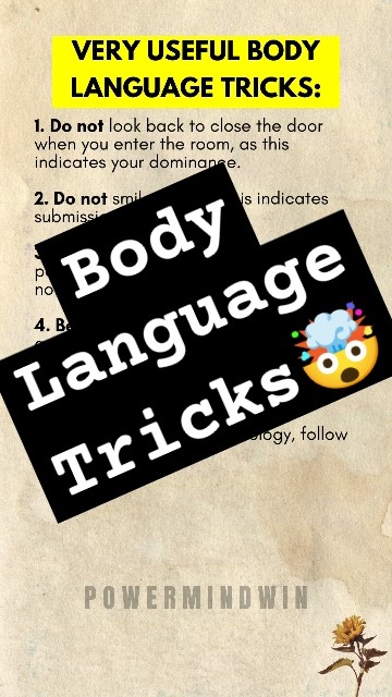 Body Language Tricks💪🏻#bodylanguage #training #tricks #successtips ...