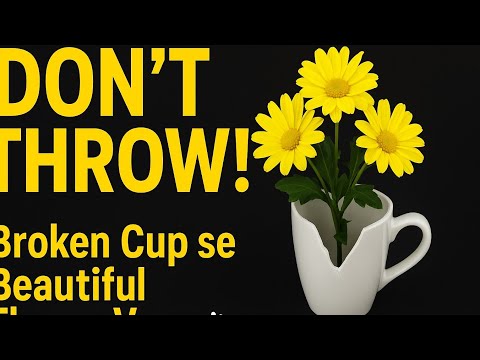 DIY 3 Easy İdeas With Broken Cup || Recycling Broken Cup Craft - YouTube