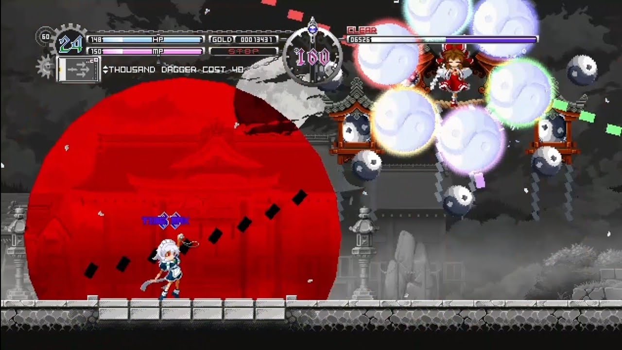 Touhou Luna Nights Ex Boss - Vs. Reimu - YouTube