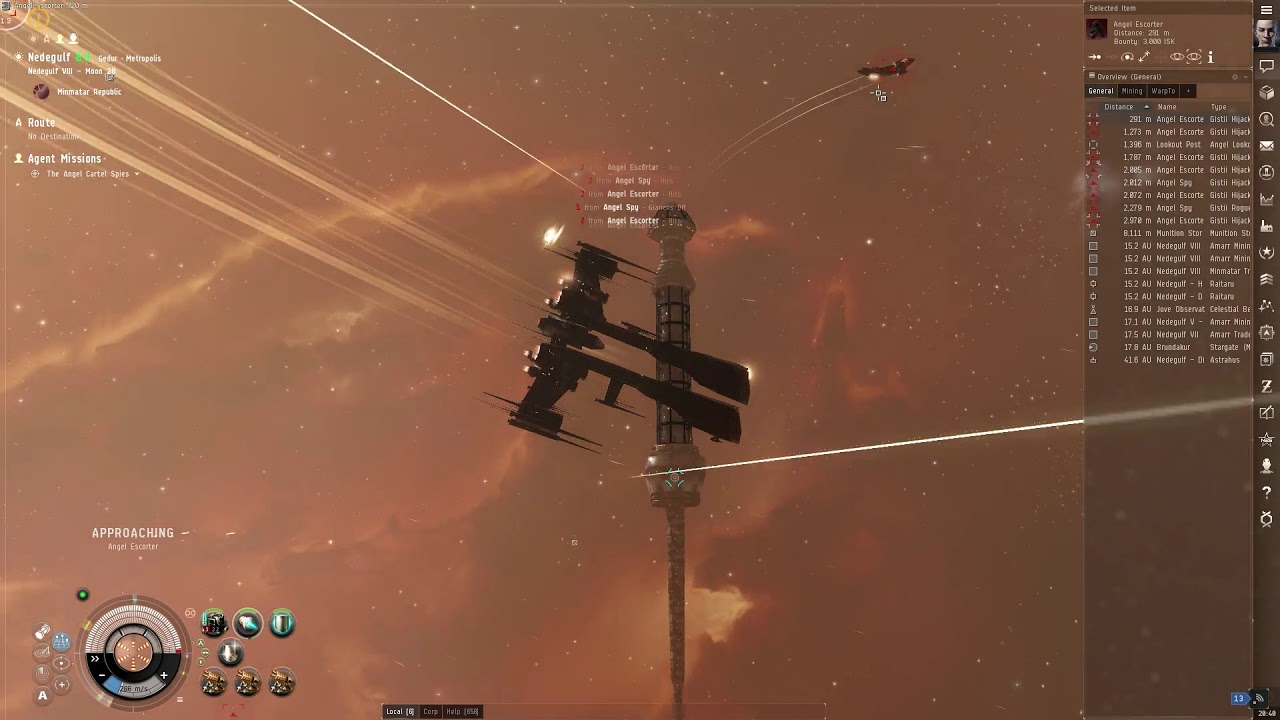 EVE Online The Angel Cartel Spies - Level 1 Mission - YouTube