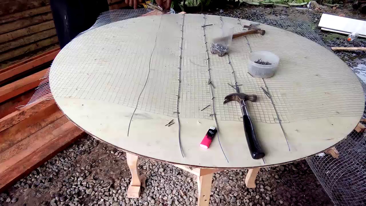 Pembuatan meja bulat dg granite diatas papan/ tripleks.. - YouTube