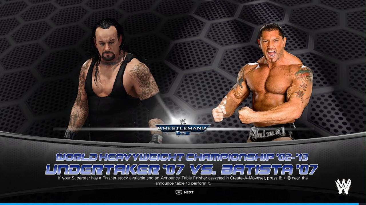 WWE 2K24 Wrestlemania 23 Undertaker VS Batista 15-0 - YouTube