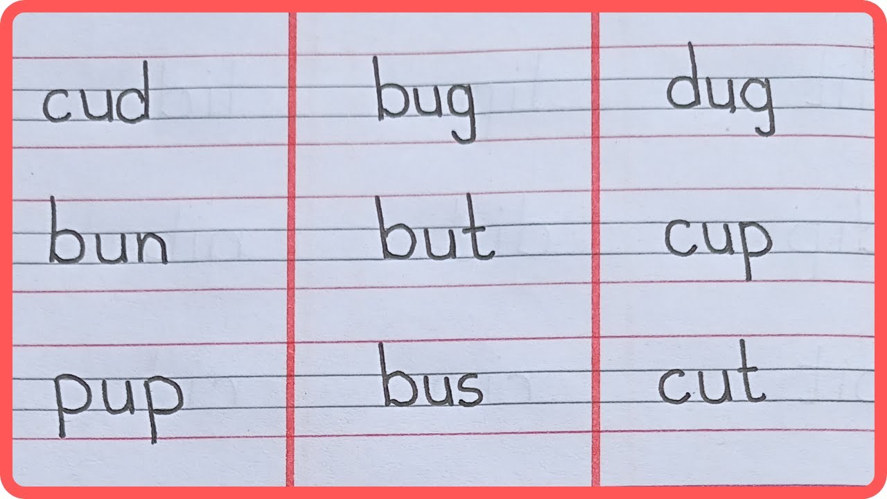 CVC Words U || Three Letters Words With U || Phonics || CVC Word For ...