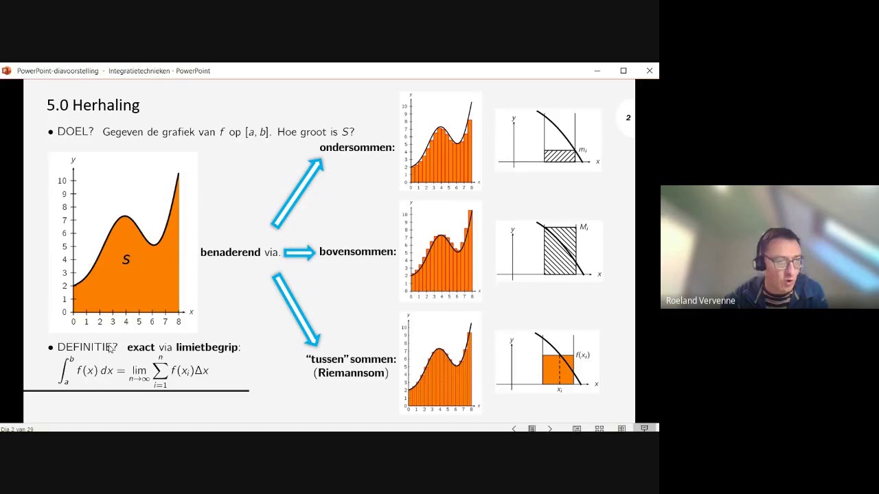 6des (6u): Herhaling bepaalde integraal, onbepaalde integraal ...