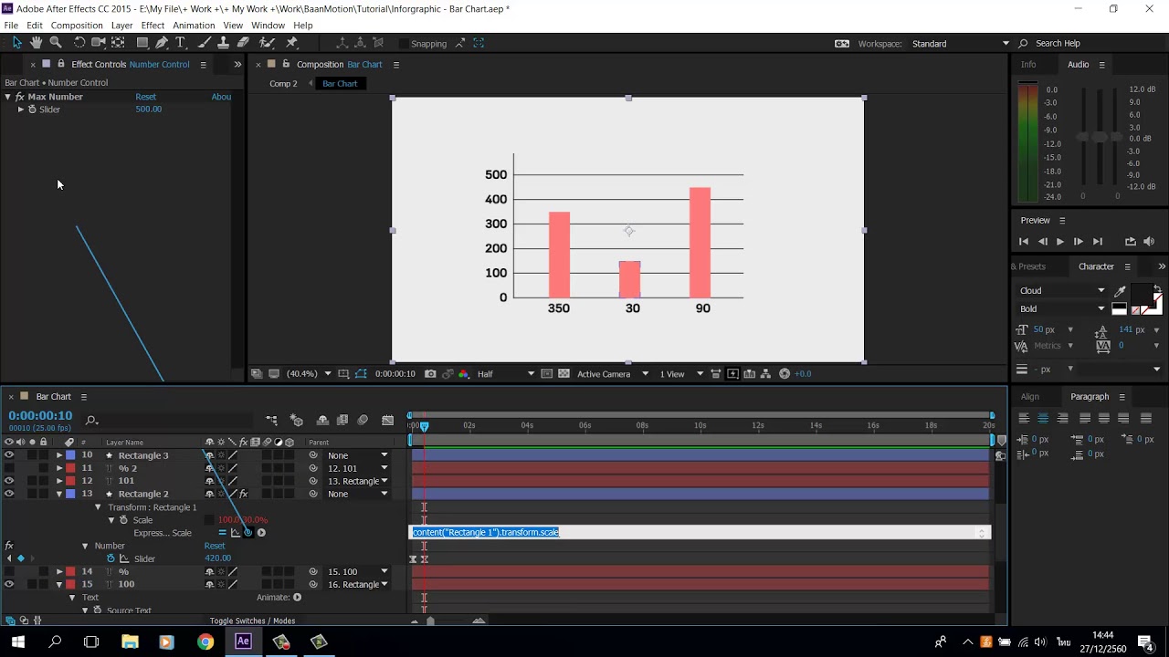 สอน After Effects - [Infographic Series] Bar Chart แผนภูมิแท่ง (2 ...