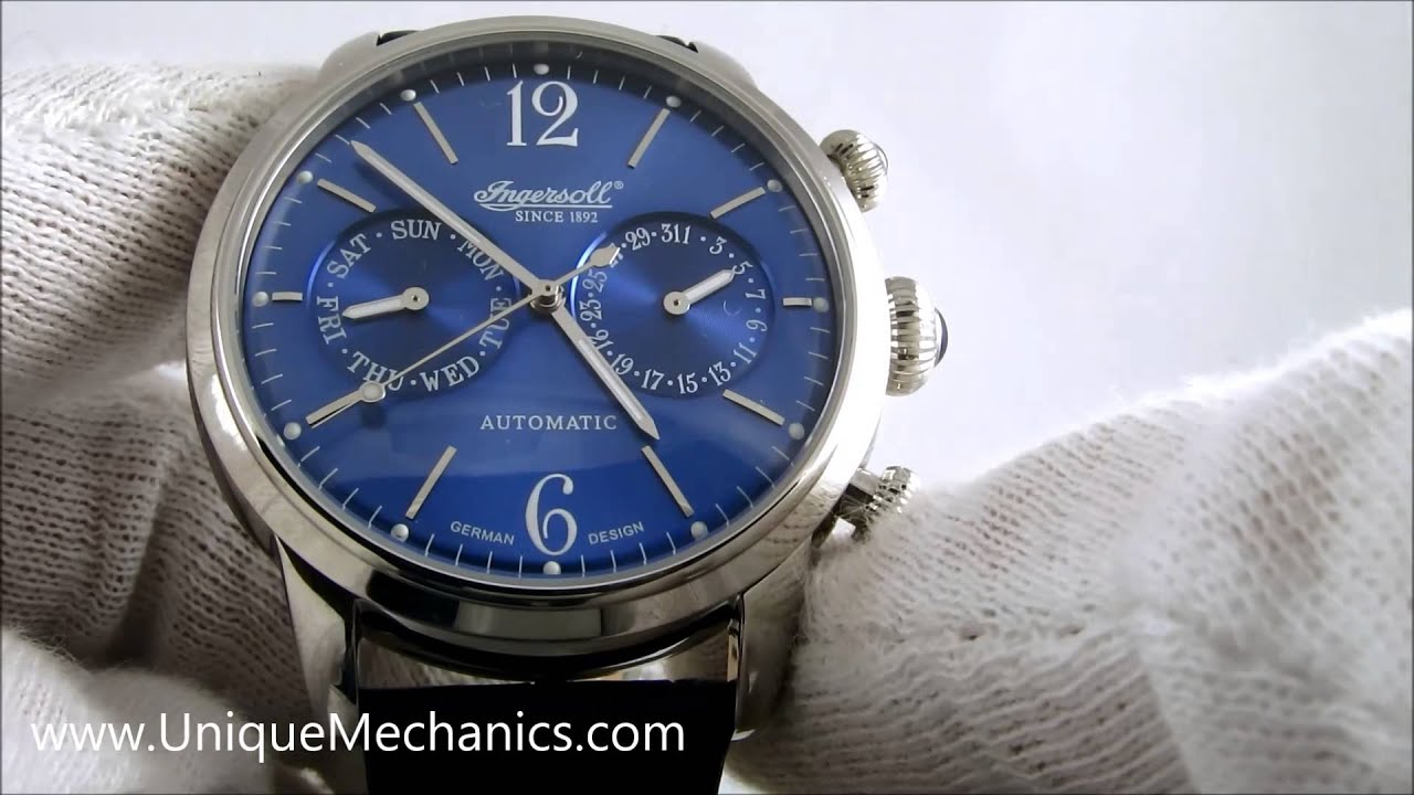 Ingersoll Watch IN8009BL Outlaw Blue Dial Stainless Automatic - YouTube