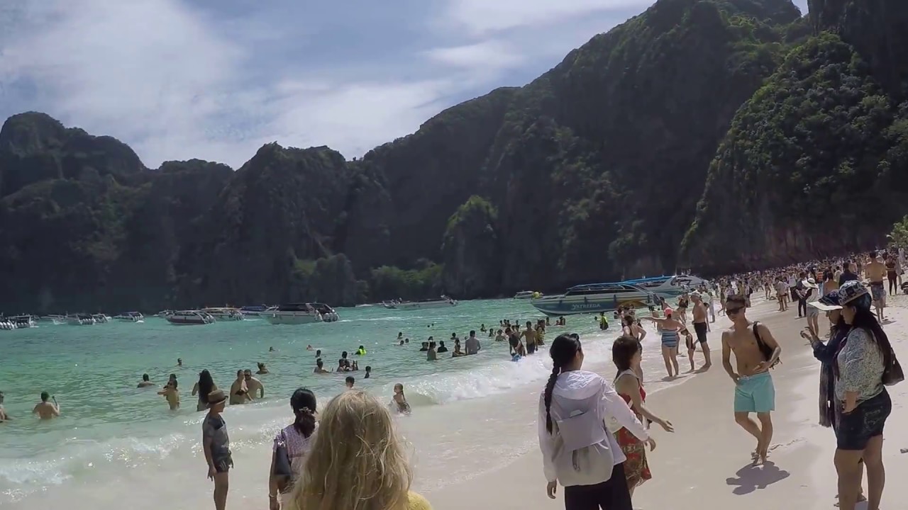 Crowded Maya Bay Thailand - YouTube