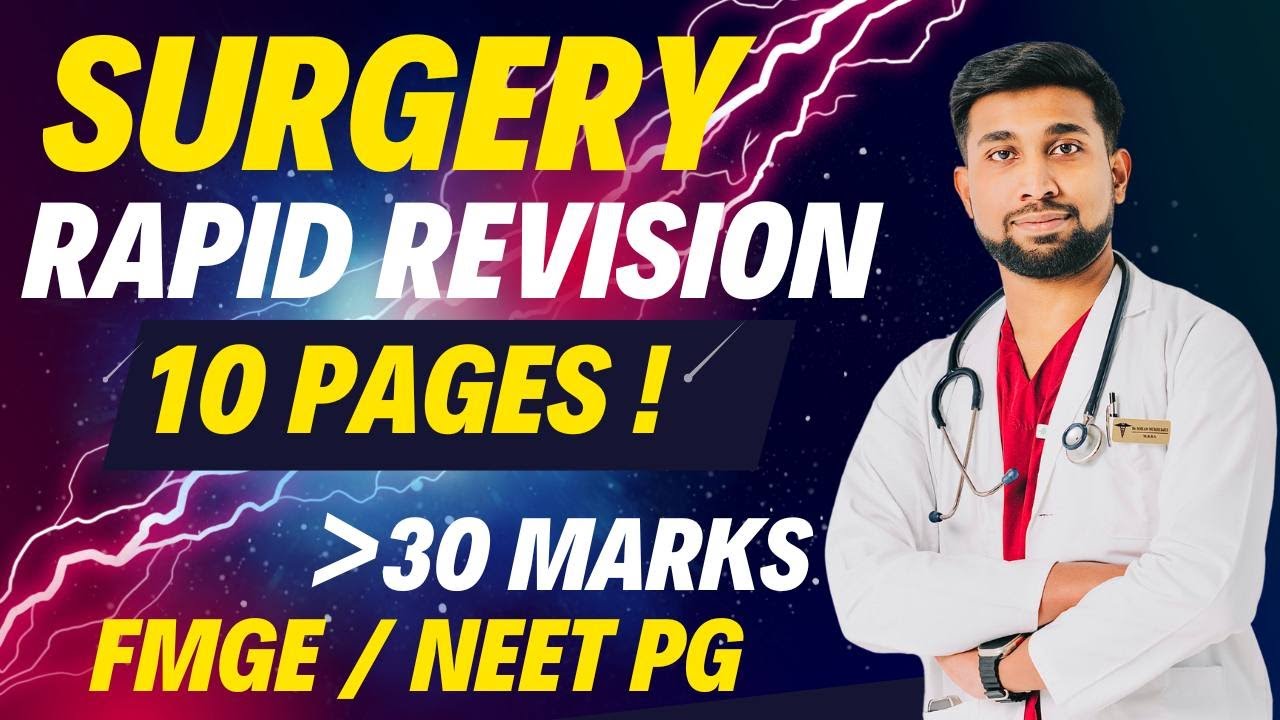 SURGERY Rapid Revision in 10 Pages ONLY🔥 FMGE & NEET PG Last Minute ...