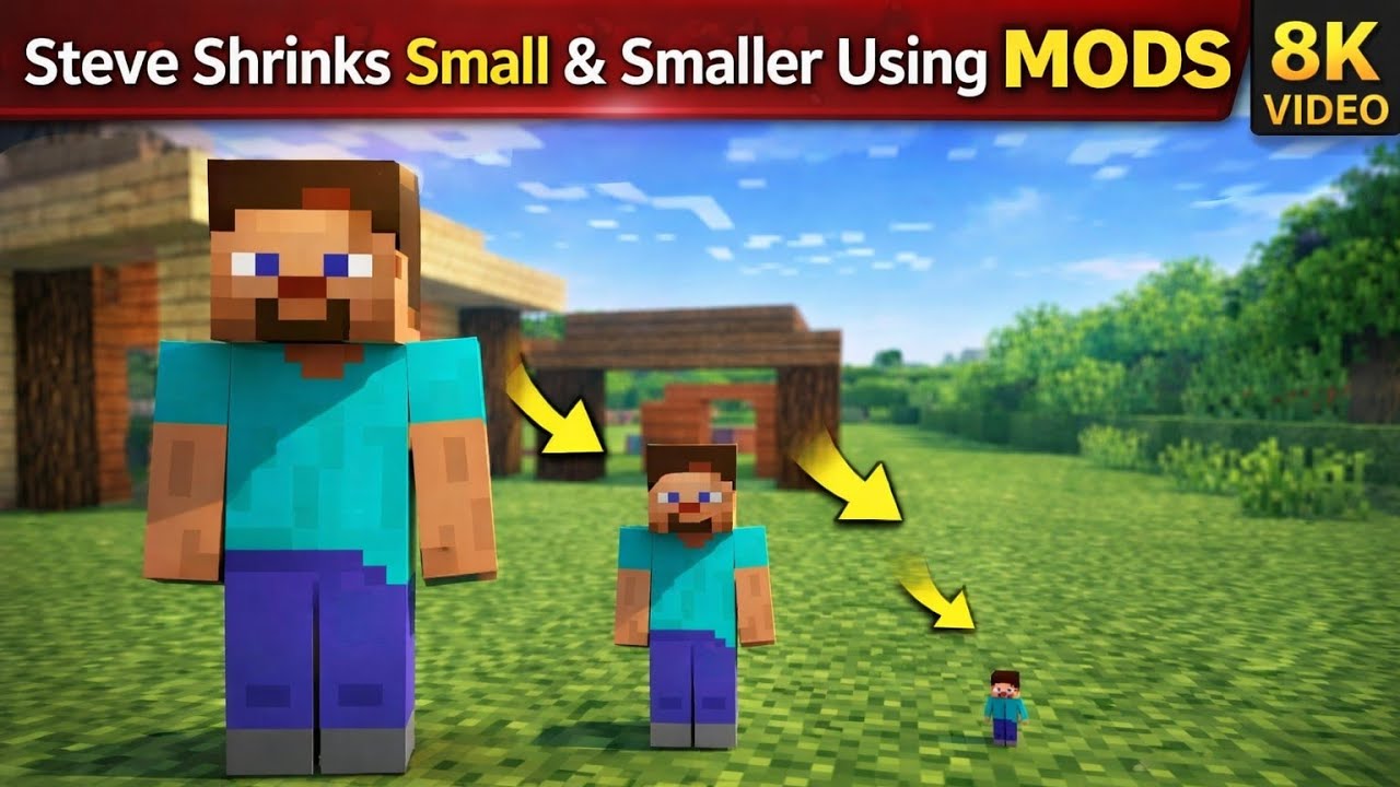 I Made Steve SUPER TINY Using Minecraft Mods! 🤯 (8K) - YouTube