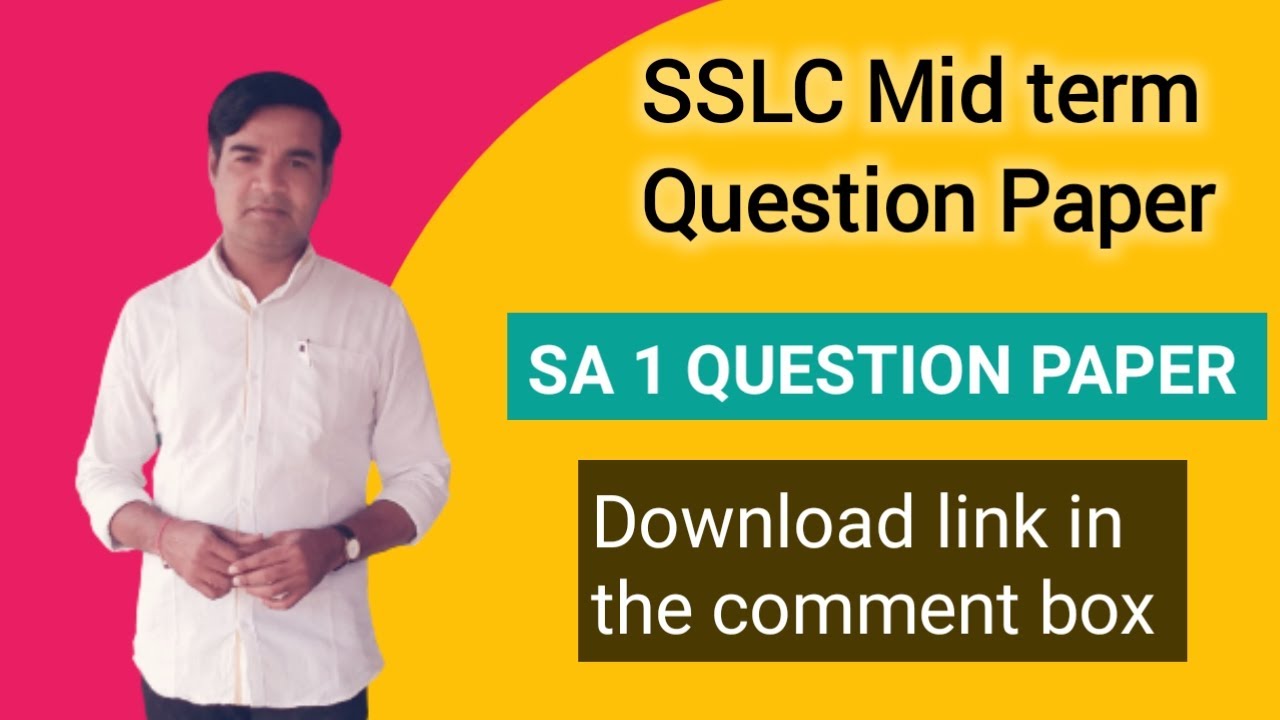 SSLC Mid Term Question Paper With Key Answer 10th Class SA 1 Question sslc-mid-term-question-paper-with-key-answer-10th-class-sa-1-question