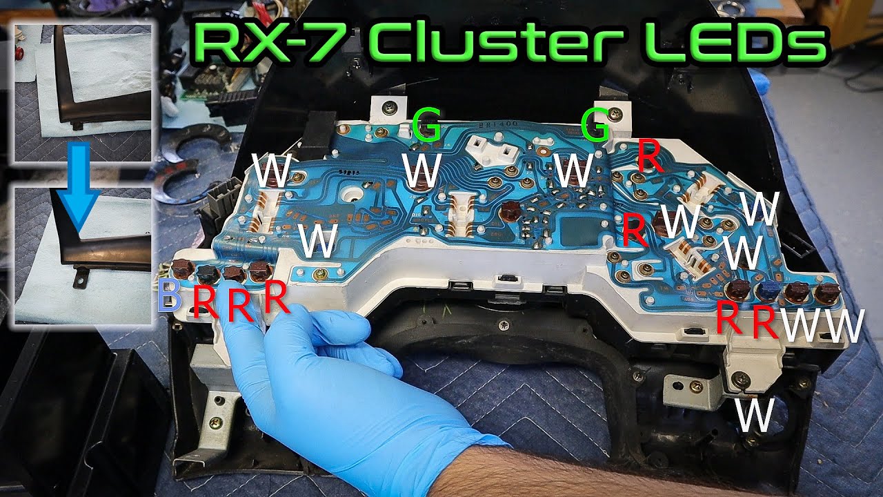 FD RX7 Dash Bezel Tab Repair and Gauge Cluster LED Lights - YouTube