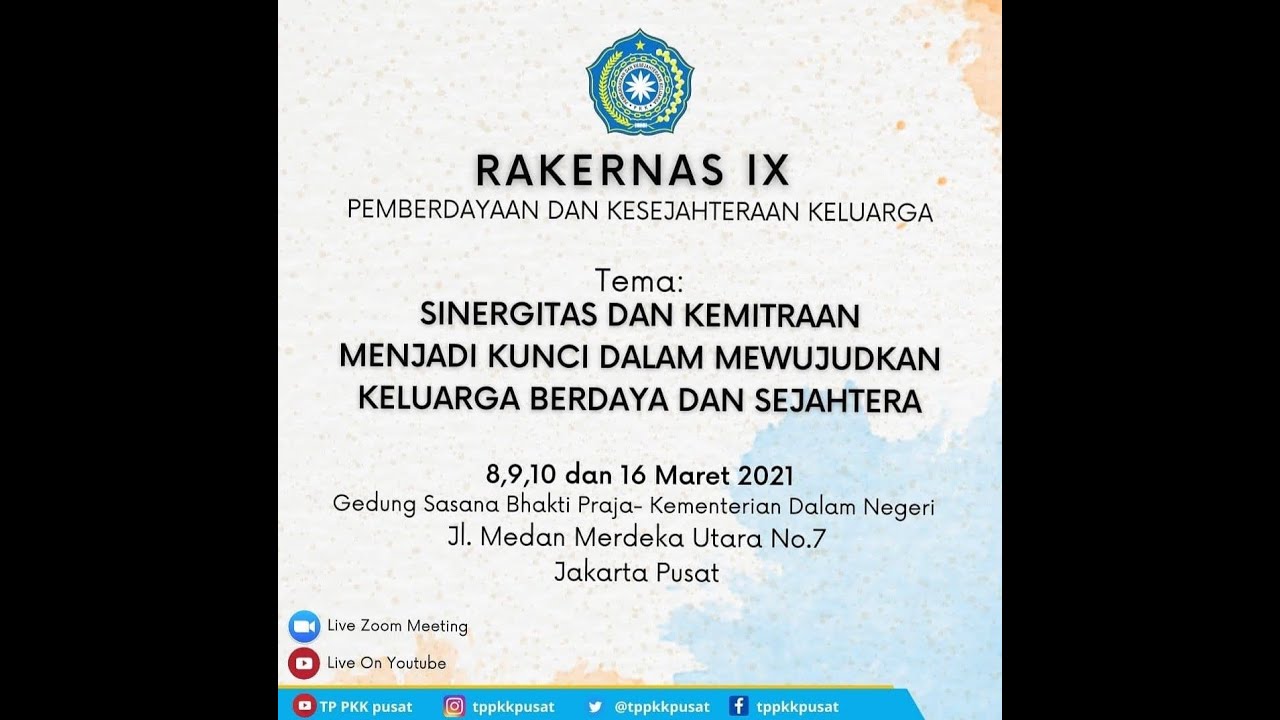 Pembukaan RAKERNAS IX PKK Tahun 2021 - YouTube