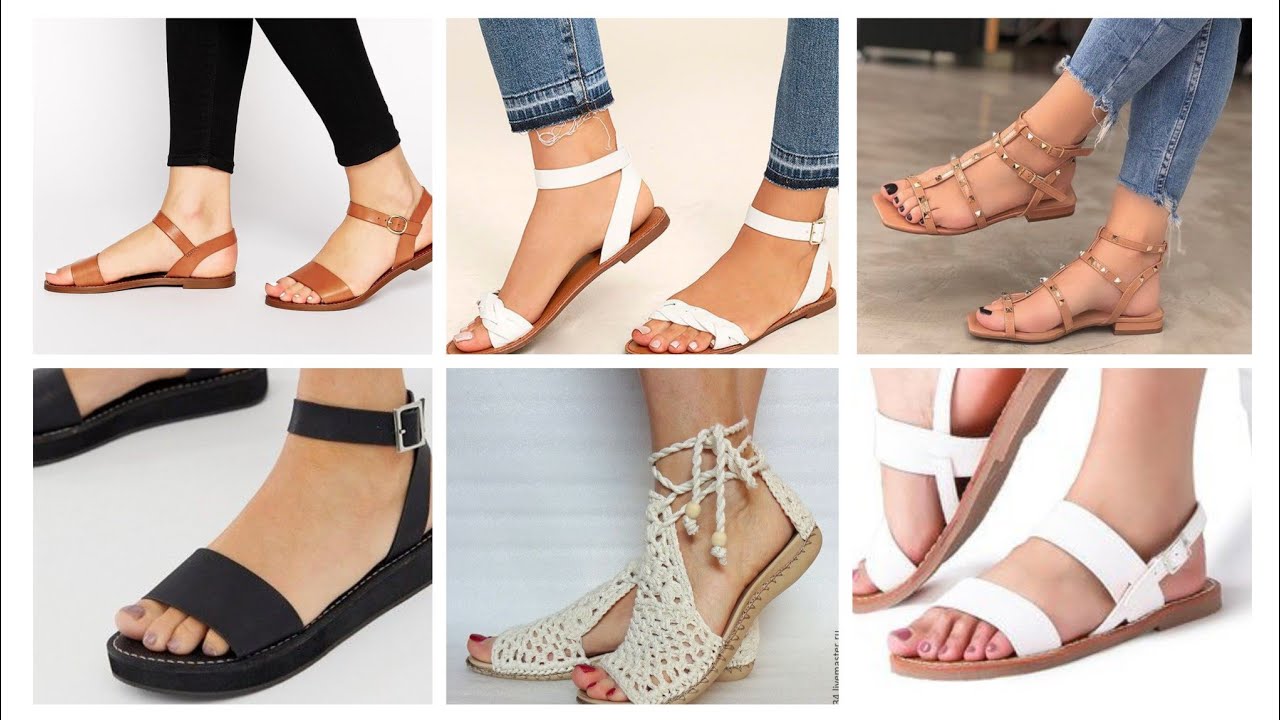 Gorgeous and trendy Two Straps Buckle Sandals/ white straps sandals ...