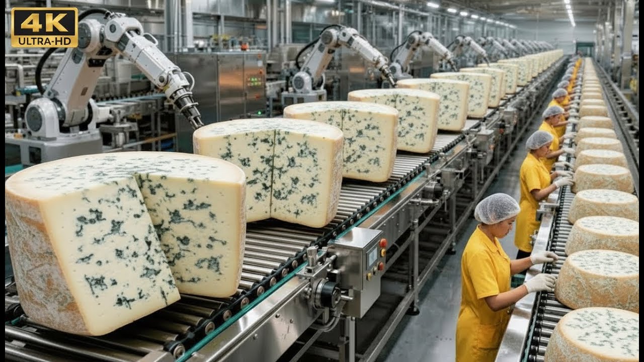 Inside Italy’s Blue Cheese Factory - Giant Gorgonzola Factory Tour ...