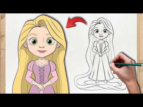 Como Desenhar a Rapunzel 👑 Passo a Passo Fácil | Enrolados
