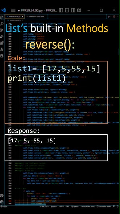 How To Reverse The Order Of List Items Reverse Method Python Pythink1 Python For