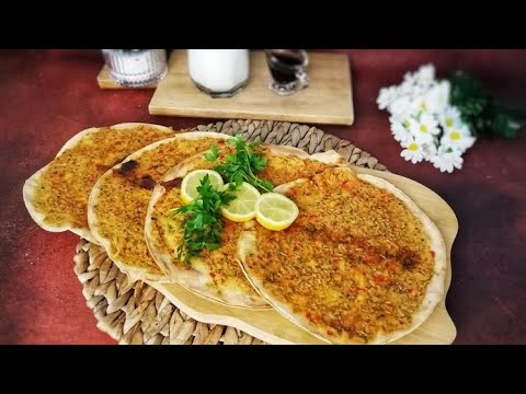Vegan lahmacun recipe / sebzeli lahmacun tarifi / لحم بعجين بالخضار