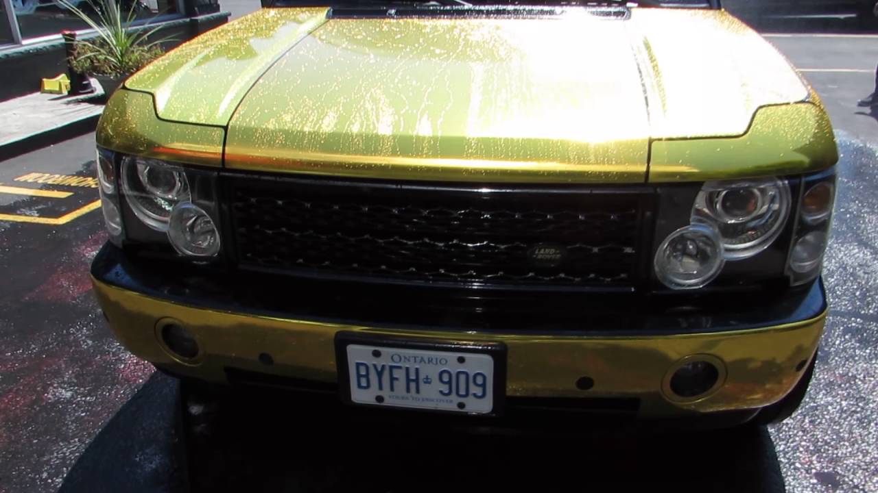 ALL GOLD RANGE ROVER HSE RICH CAR WASH - YouTube