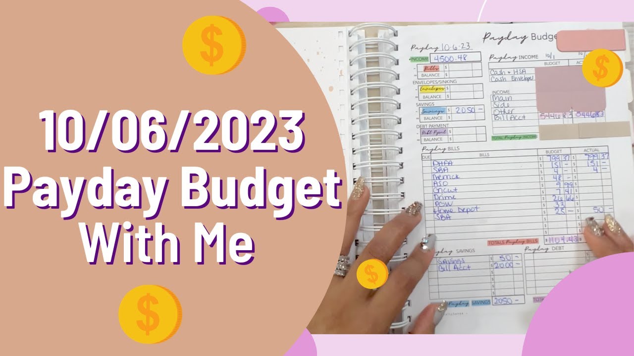 10/06/23 Payday Budget With Me - #PaydayBudgetBook - #budget # ...