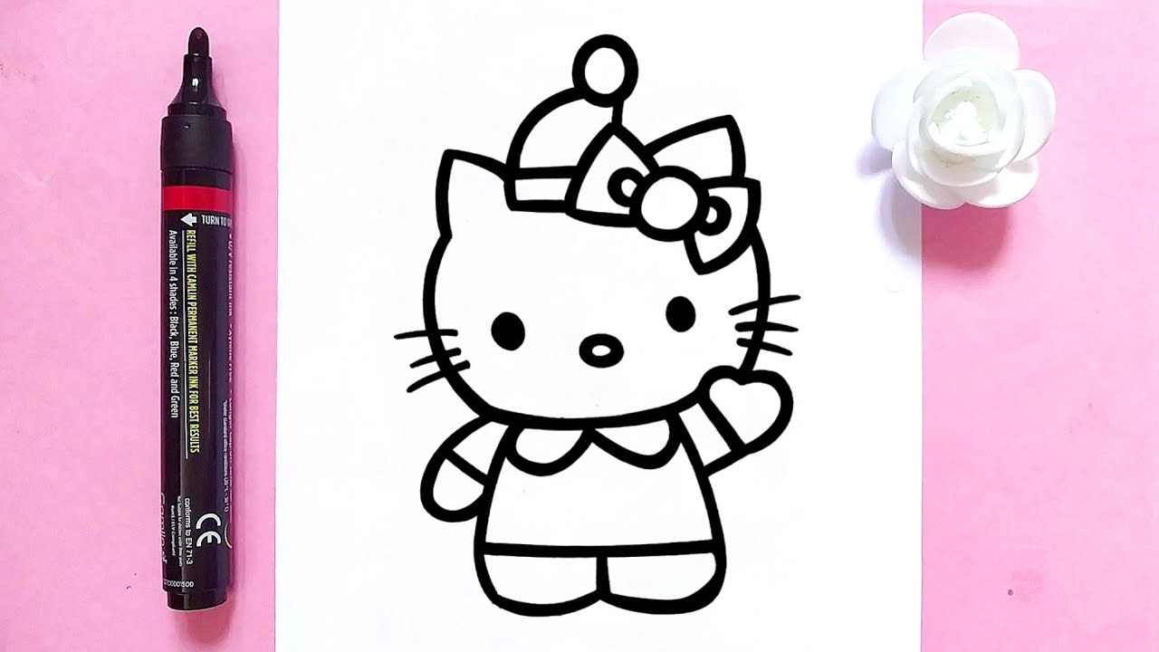 How to draw a Cute Hello Kitty easily / step by step lesson - YouTube