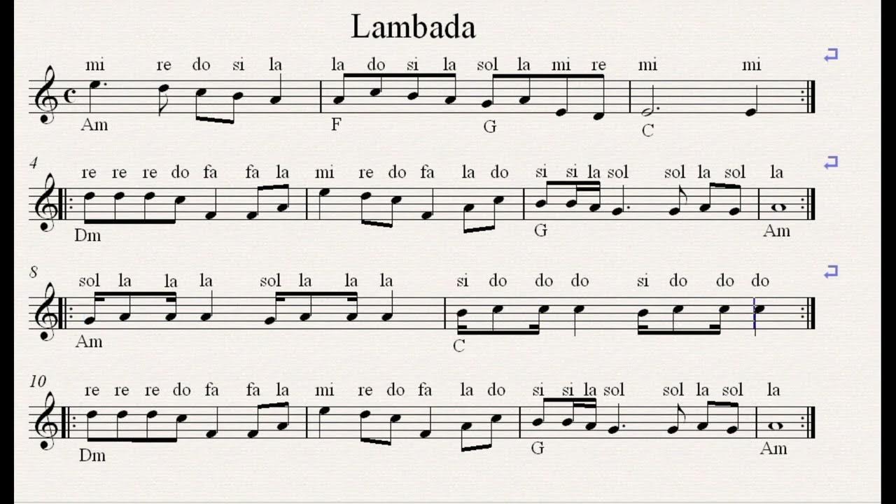 #lambada #notes - YouTube