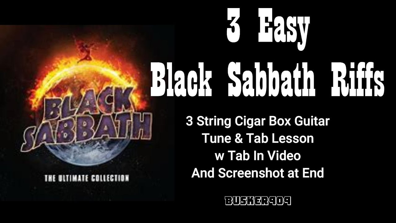 3 Easy Black Sabbath Riffs, Tune & Tab Cigar Box Guitar Lesson, Iron ...