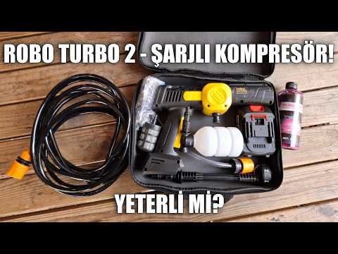 ROBO TURBO 2 - ŞARJLI YIKAMA KOMPRESÖRÜ! / İNCELEME VE UYGULAMALI TEST! / POV YIKAMA [4k30fps]